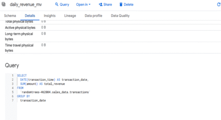 Materialized Views in BigQuery – RandomTrees – Blog