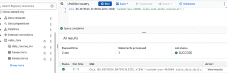 Materialized Views in BigQuery – RandomTrees – Blog